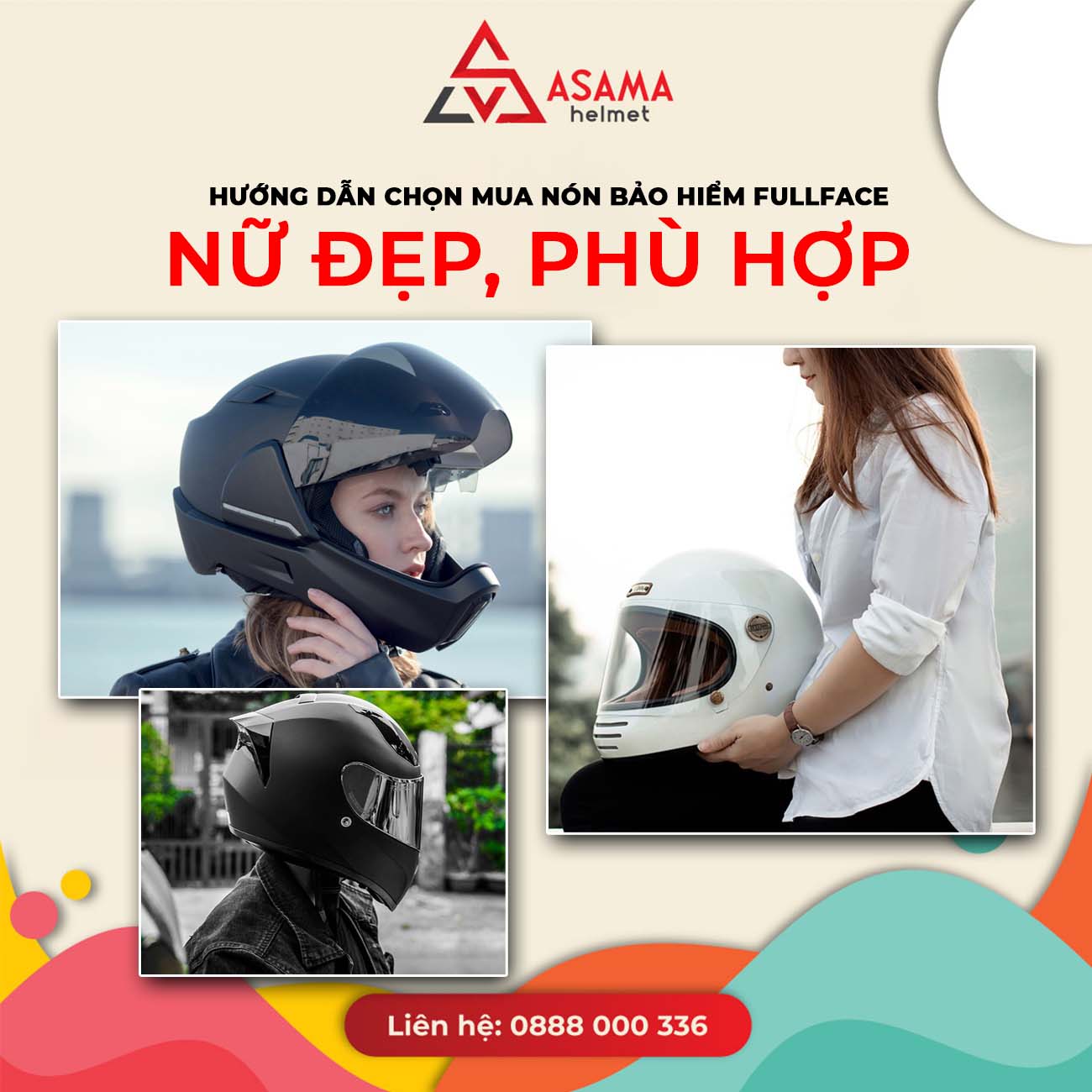 Hướng dẫn chọn mua nón bảo hiểm fullface nữ đẹp, phù hợp