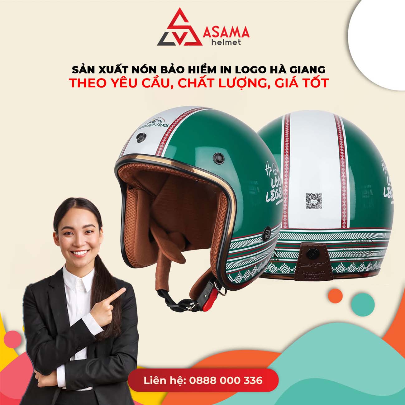 Sản xuất nón bảo hiểm in logo Hà Giang theo yêu cầu, chất lượng