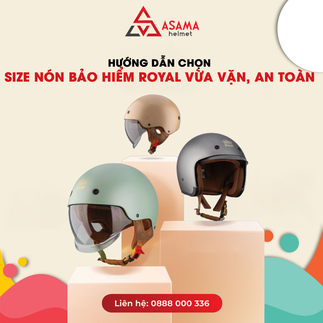 Hướng dẫn chọn size nón bảo hiểm Royal vừa vặn, an toàn 2025